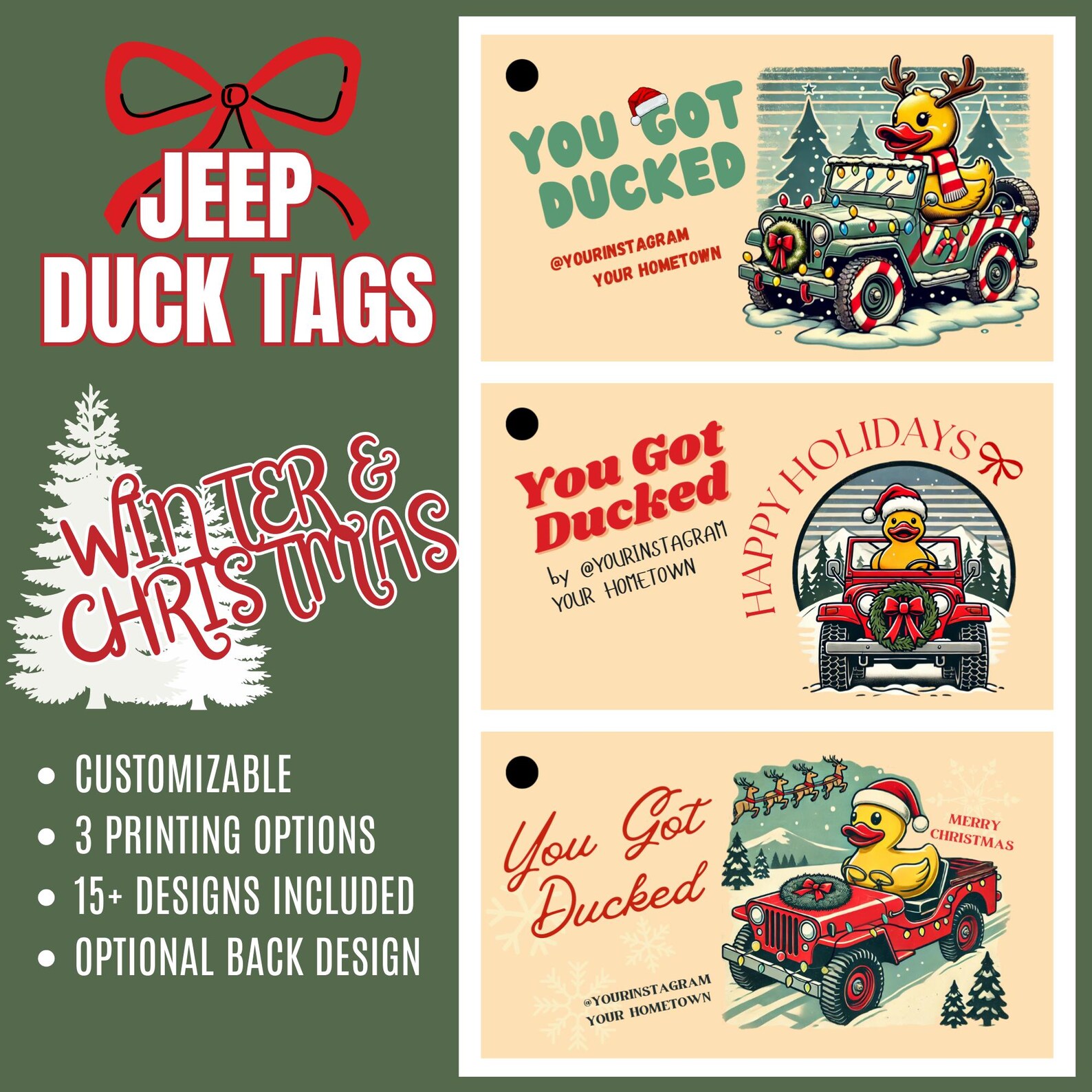 Customizable You Got Ducked Jeep Tags - Printable Customizable Canva ...