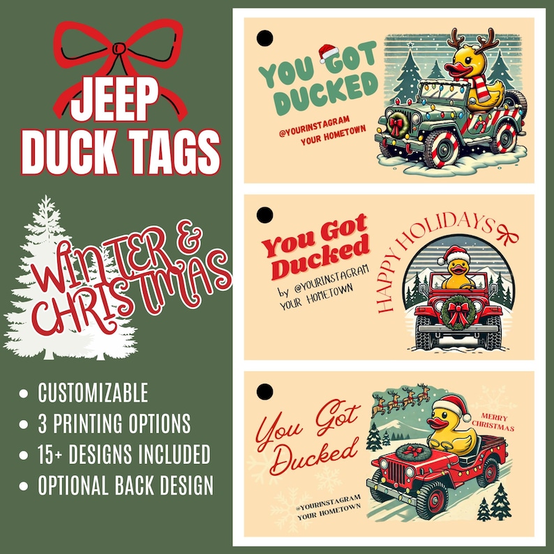 Customizable You Got Ducked Jeep Tags - Printable Customizable Canva ...