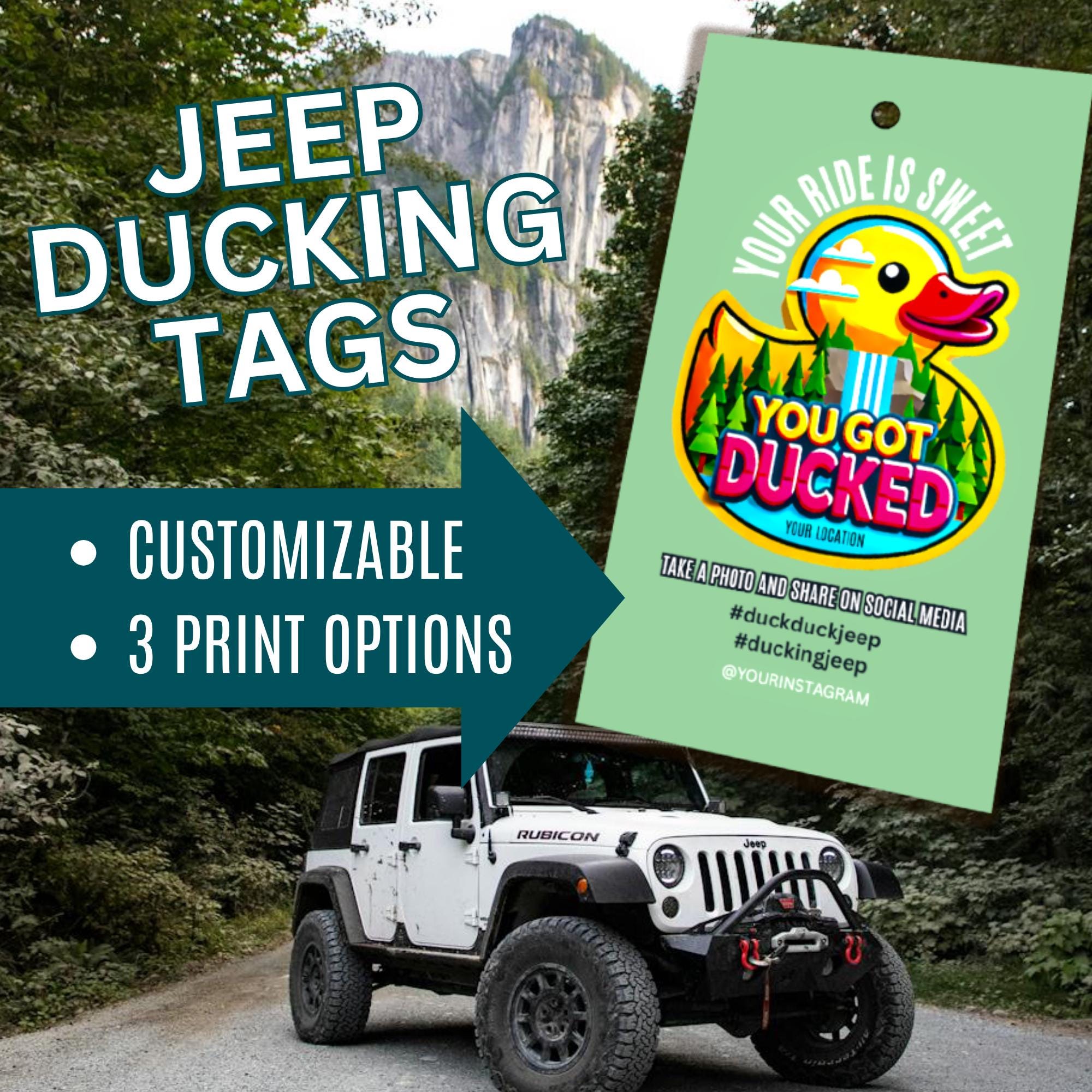 Customizable Printable You Got Ducked Tags - Labels for Jeep Ducking ...