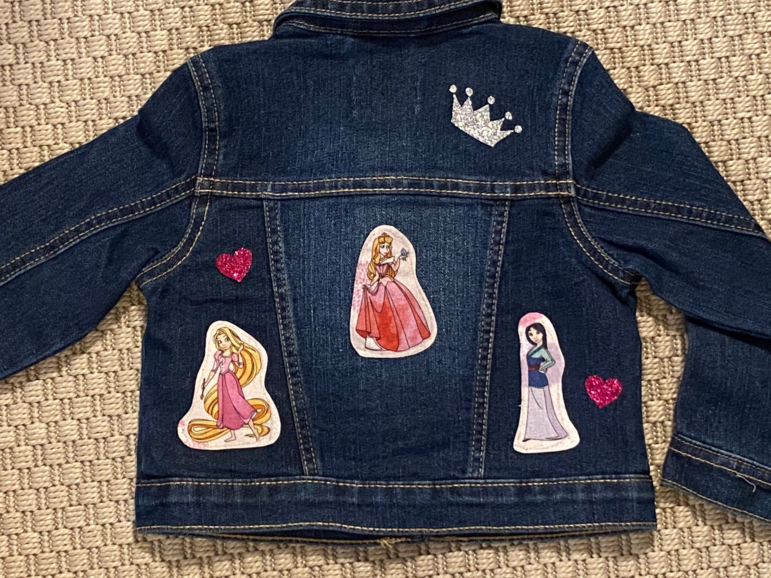 Toddler Girls Princess Denim Jeans Jacket Disney Princess: | Etsy