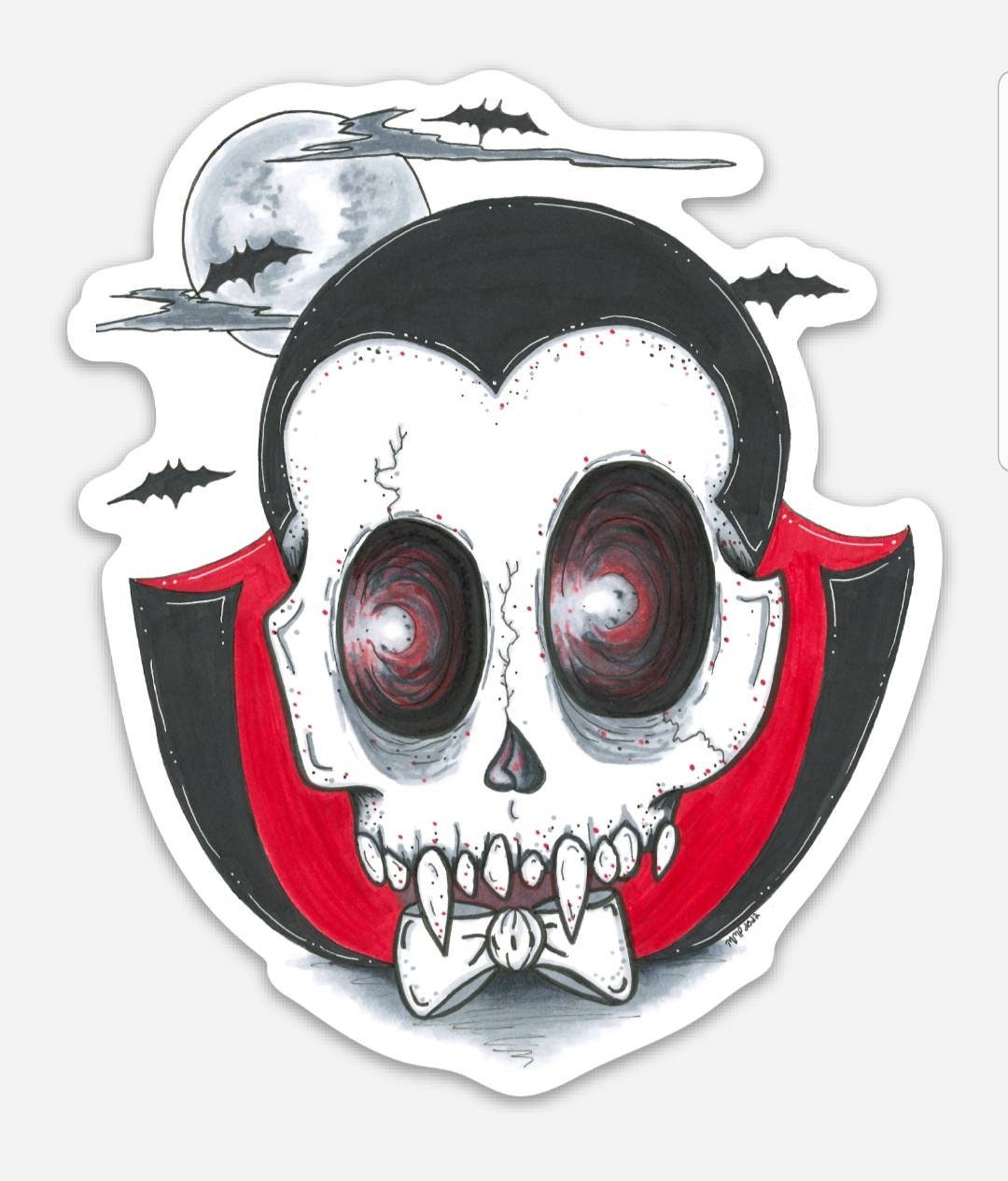 Sticker- Dracula Skull - Etsy