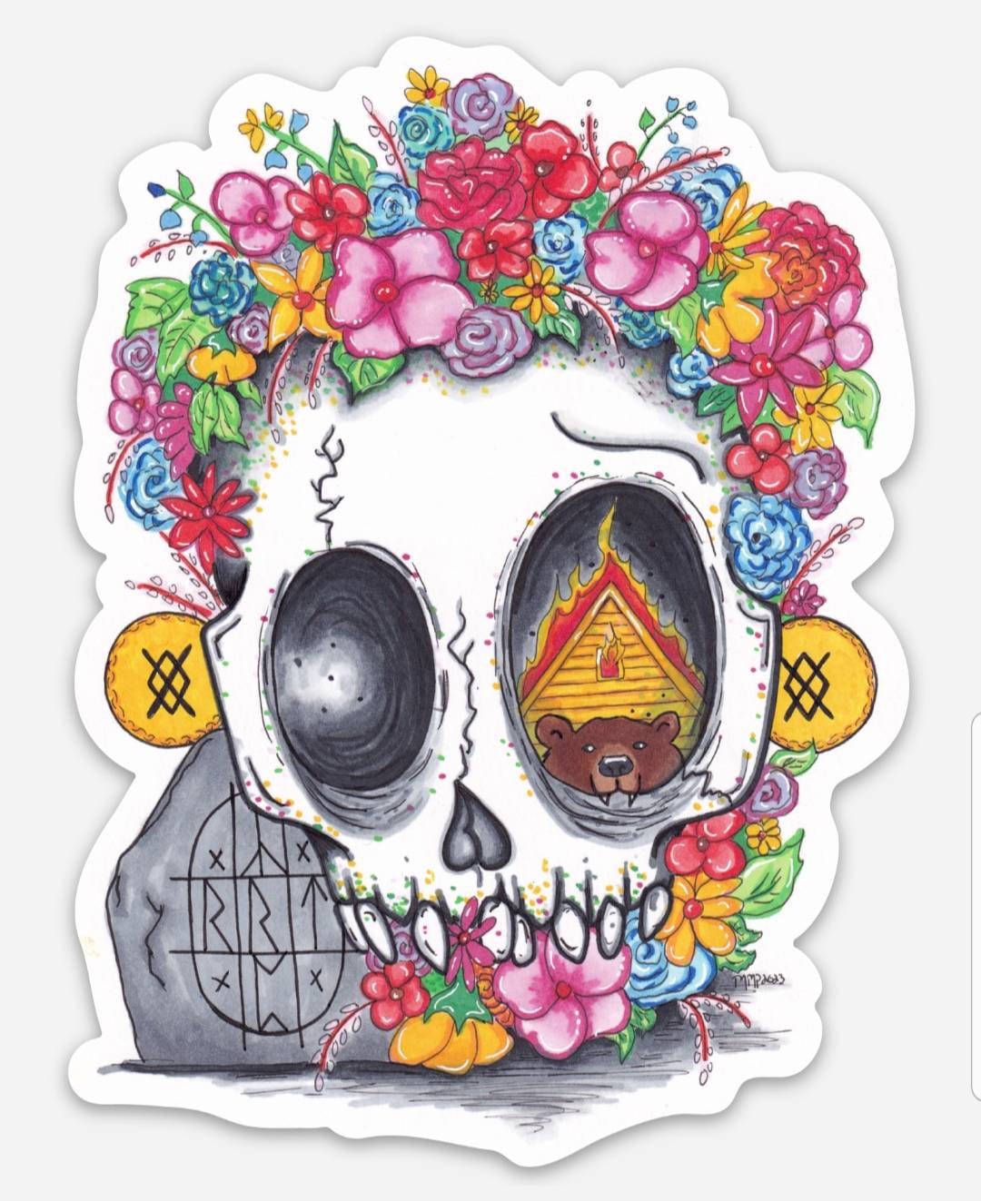 Sticker- Midsommar Skull - Etsy