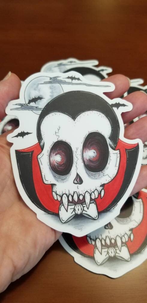 Sticker- Dracula Skull - Etsy