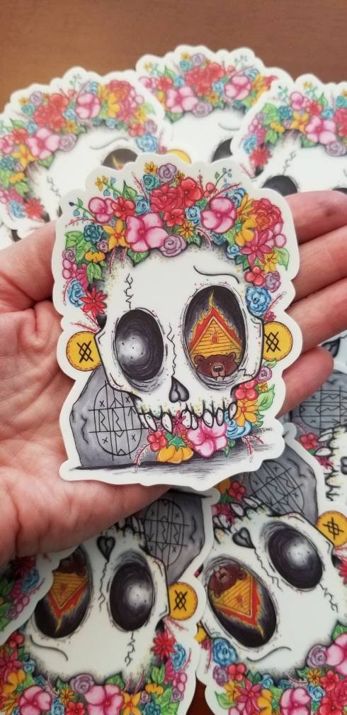 Sticker- Midsommar Skull - Etsy