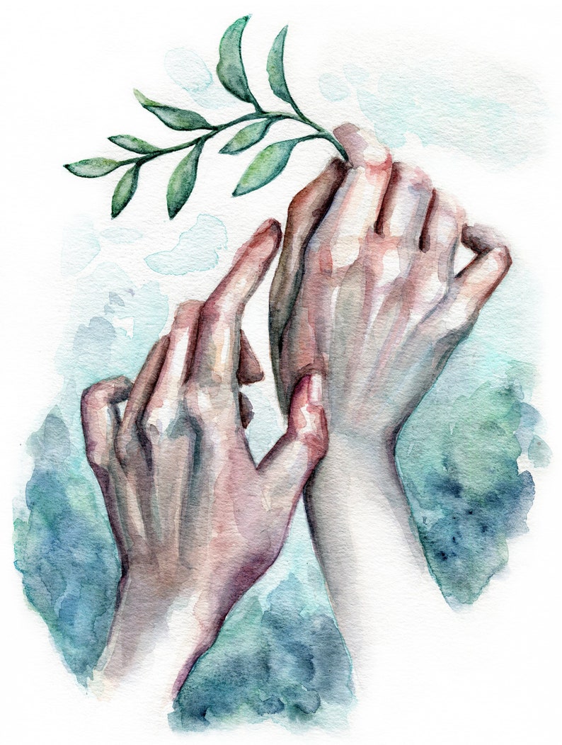 Hope – Pale Hands With Olive Branch - Etsy