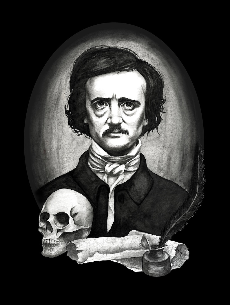 Portrait Of Edgar Allan Poe Art Print Etsy