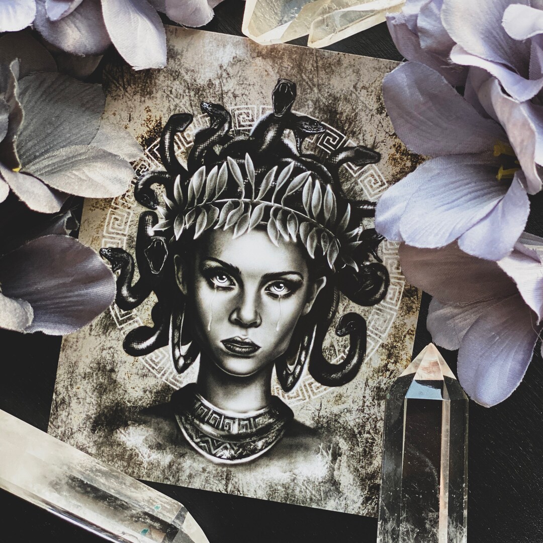Medusa Postcard – Gorgon Myth, Serpent Hair, Feminine Rage & Power - Etsy