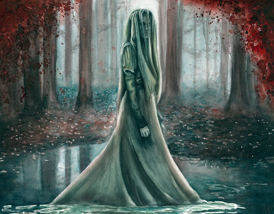 La Llorona - Ghost Woman in the Forest - Watercolor Print - Etsy