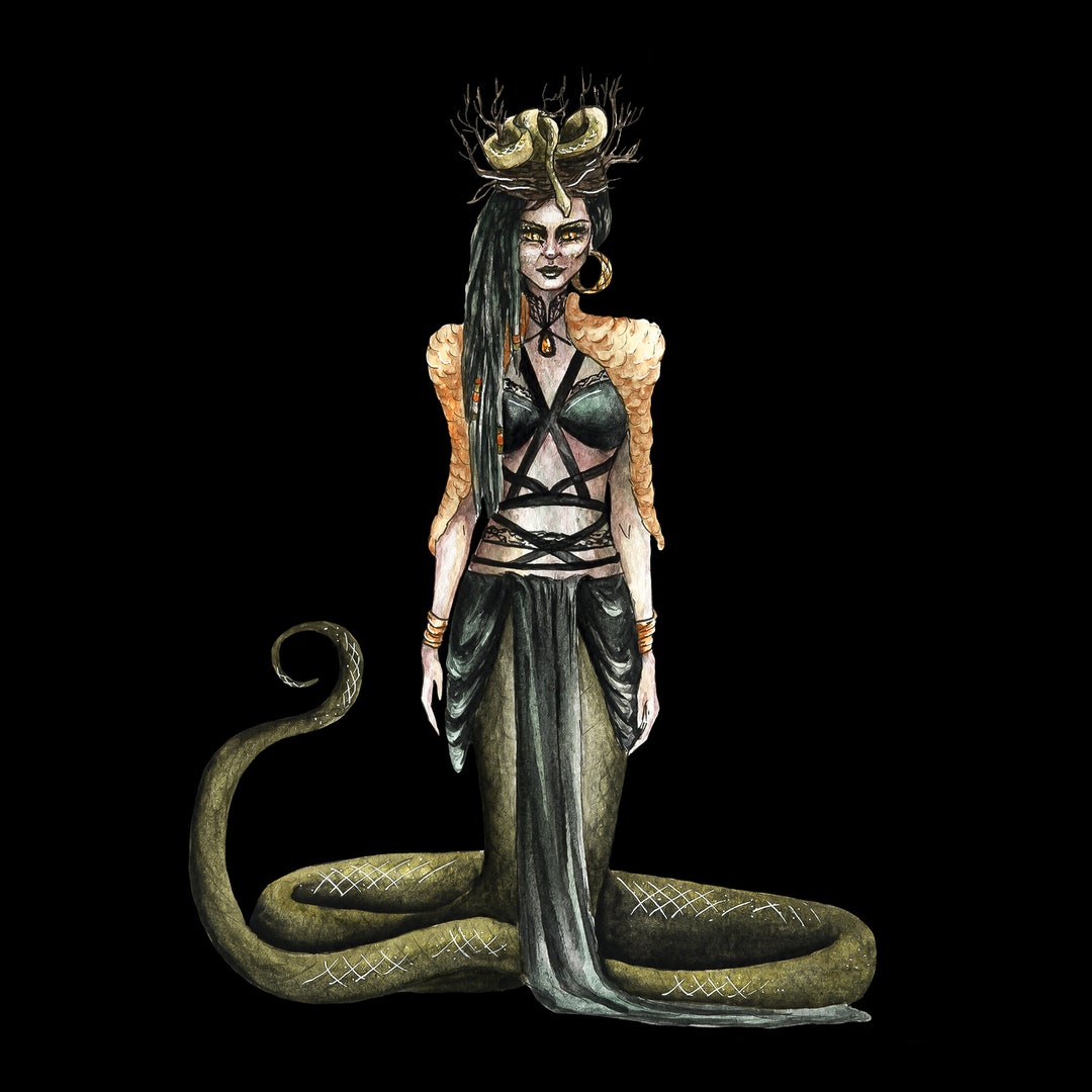 Naga, Nagini, Snake, Demon Art Print - Etsy