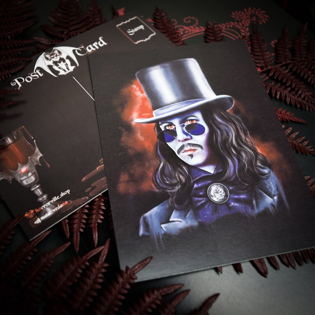 Prince Vampire Postcard – Top Hat Gothic Horror, Victorian Vampire Art ...