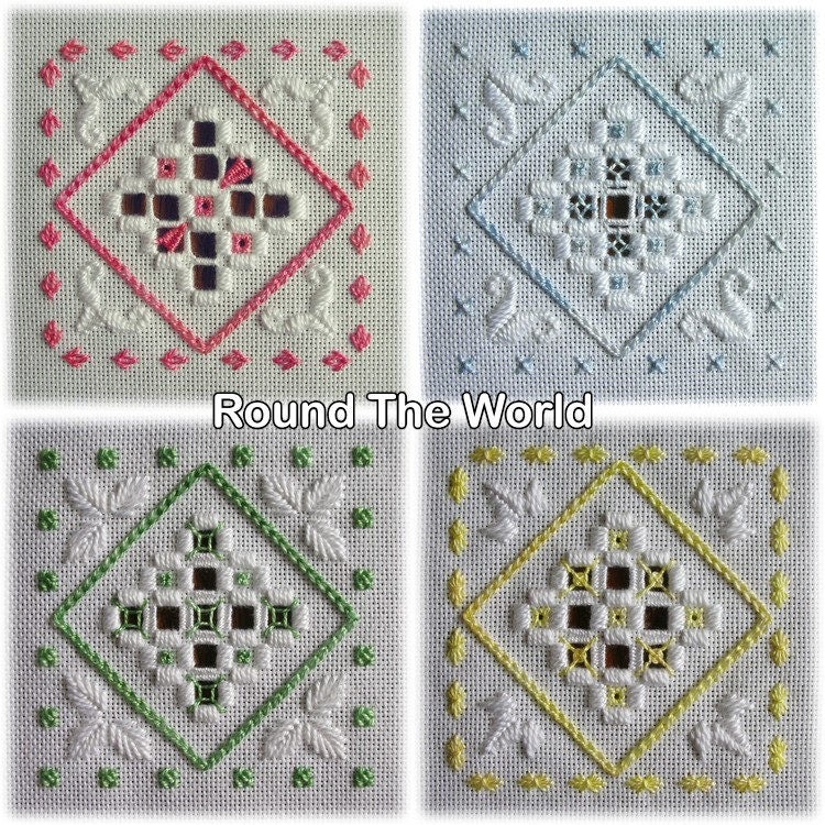 Hardanger Embroidery Round Dozen set of 12 Card-sized - Etsy