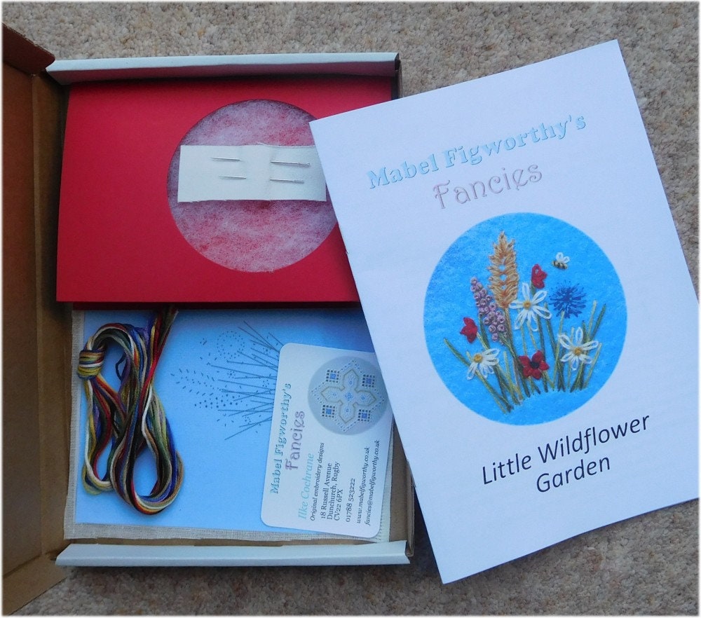 Little Wildflower Garden With Bee Freestyle Embroidery Card Kit - Etsy