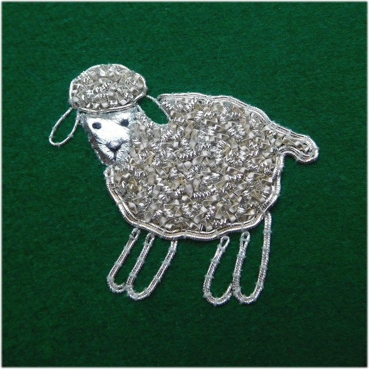 Silverwork Embroidery Trina's Sheep a Little Metalwork - Etsy