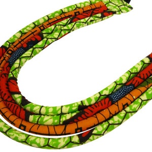 African Print Rope Necklace, Multi-strand Wax Fabric Statement Tribal ...