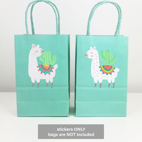 Llama and Cactus Party Favor Bag Stickers Gift Tag Gift | Etsy
