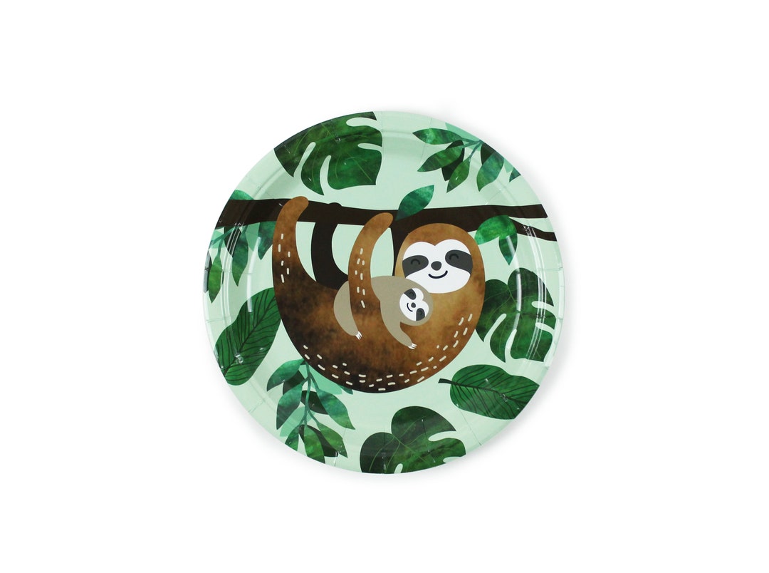 Sloth Plates 12 Ct Sloth Party Paper Plates Tropical - Etsy