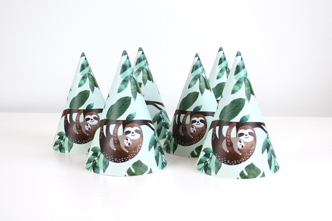 Sloth Party Party Hats 12 Pack Sloth Hats Sloth Party - Etsy