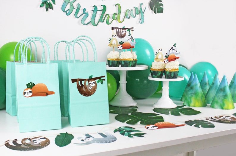 Sloth Party Favor Bag Stickers Gift Tag Gift Bag | Etsy