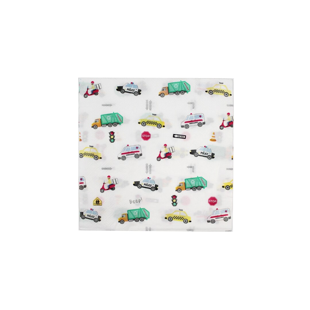 Transportation Napkins, 24 Ct Car Party Napkins City Transportation ...
