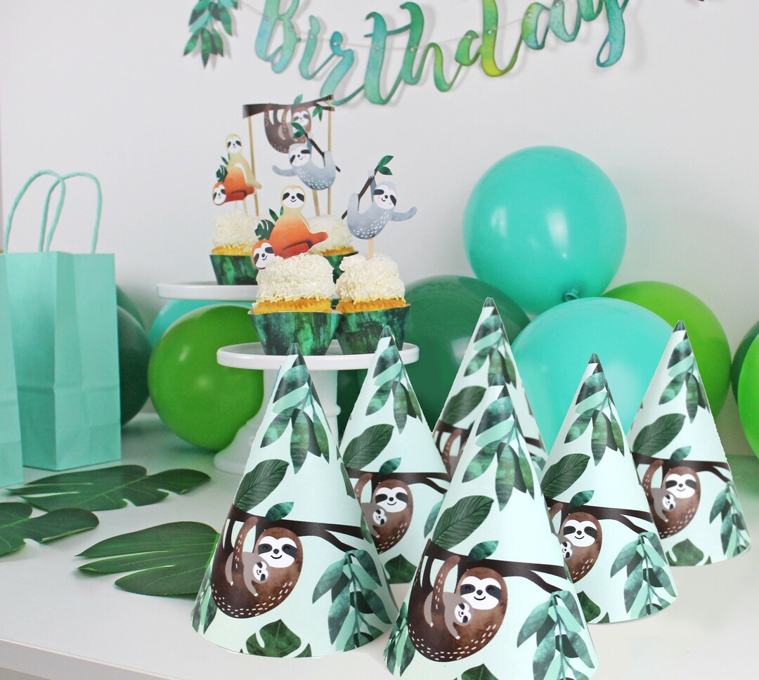 Sloth Party Party Hats 12 Pack Sloth Hats Sloth Party - Etsy