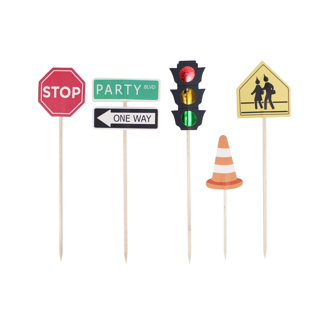 Transportation Cake Toppers, 5 Ct Car Themed Cake Toppers City ...