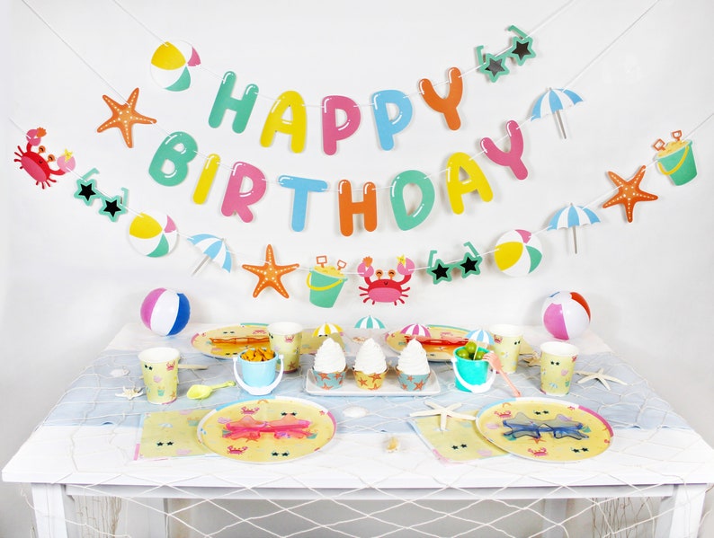 Beach Day Garland Beach Party, Pool Party Decorations Summer Party ...