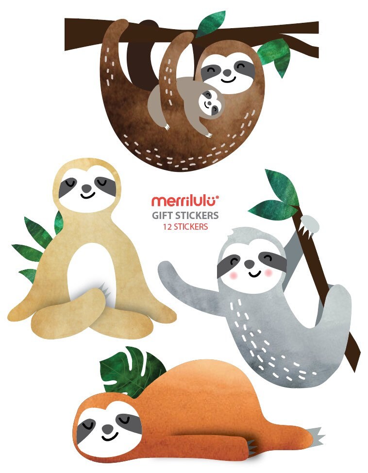 Sloth Party Favor Bag Stickers Gift Tag Gift Bag - Etsy
