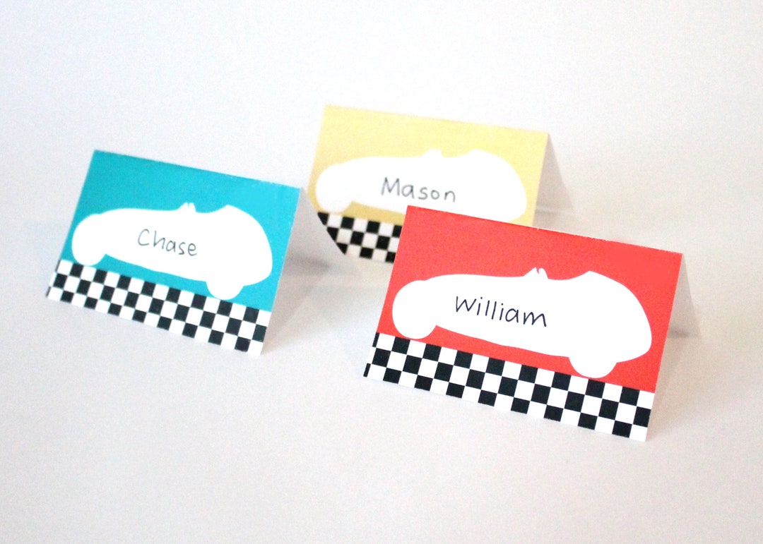 Vintage Race Car Printable Name/food Label Race Car Party - Etsy