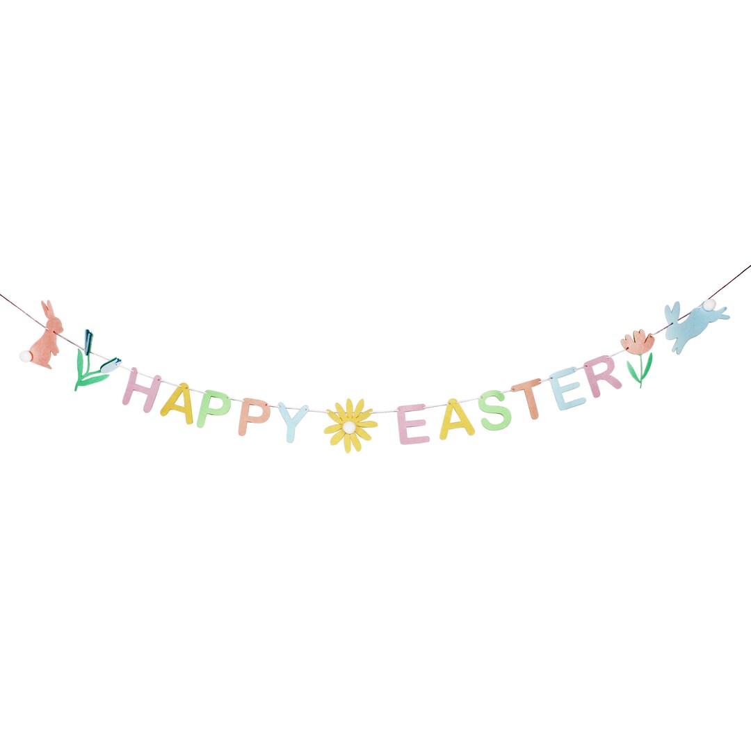 Happy Easter Felt Banner Happy Easter Banner Easter Wall Decor Easter ...