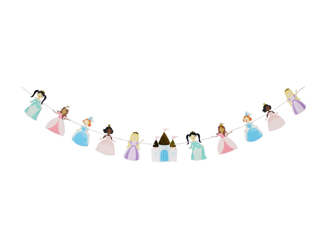 Pretty Princess Garland Multi-racial Princess Bunting Princess Birthday ...