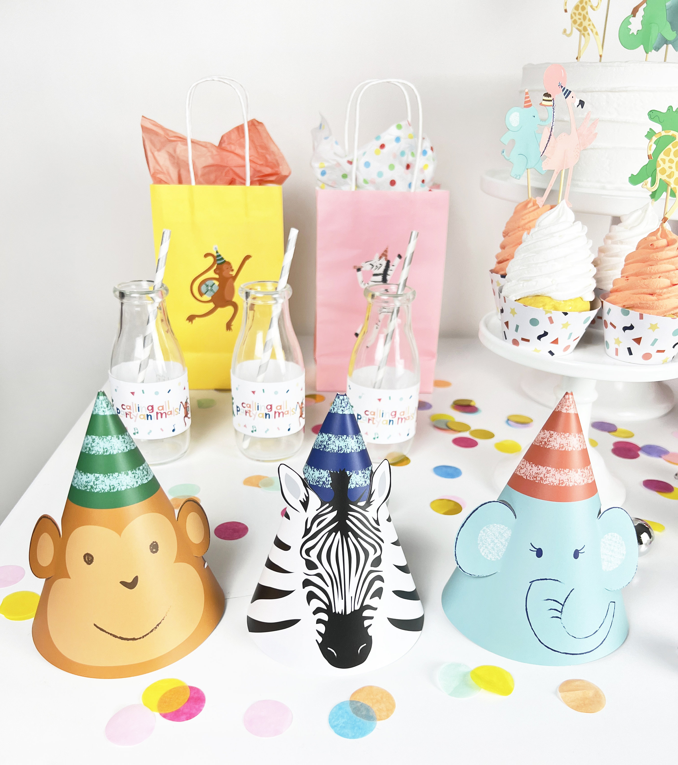 Party Animals Party Hats 12 Ct Animal Themed Party Hats - Etsy