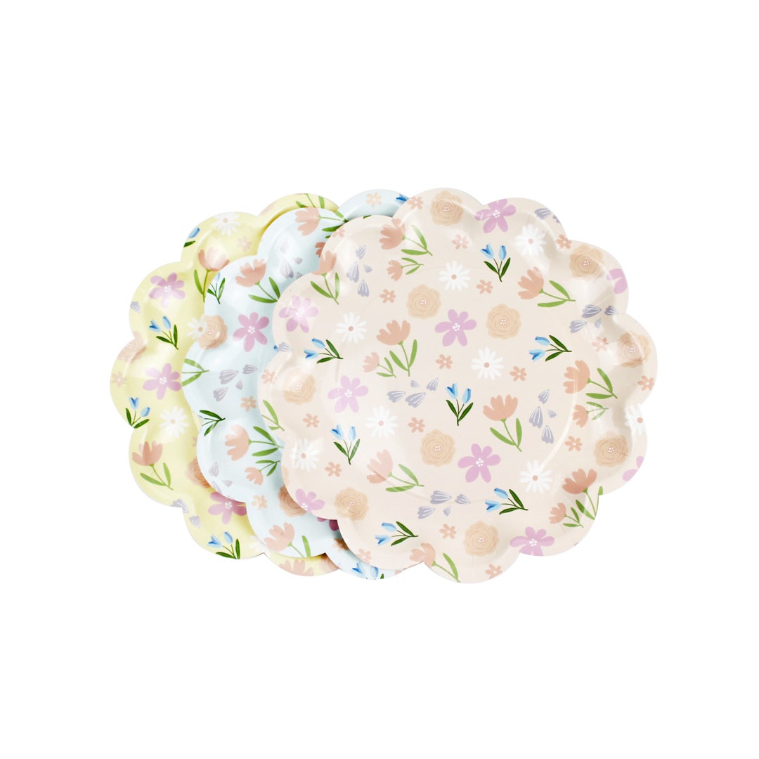 Spring Party Plates, 12 Ct | Floral Paper Plates | Easter Party ...