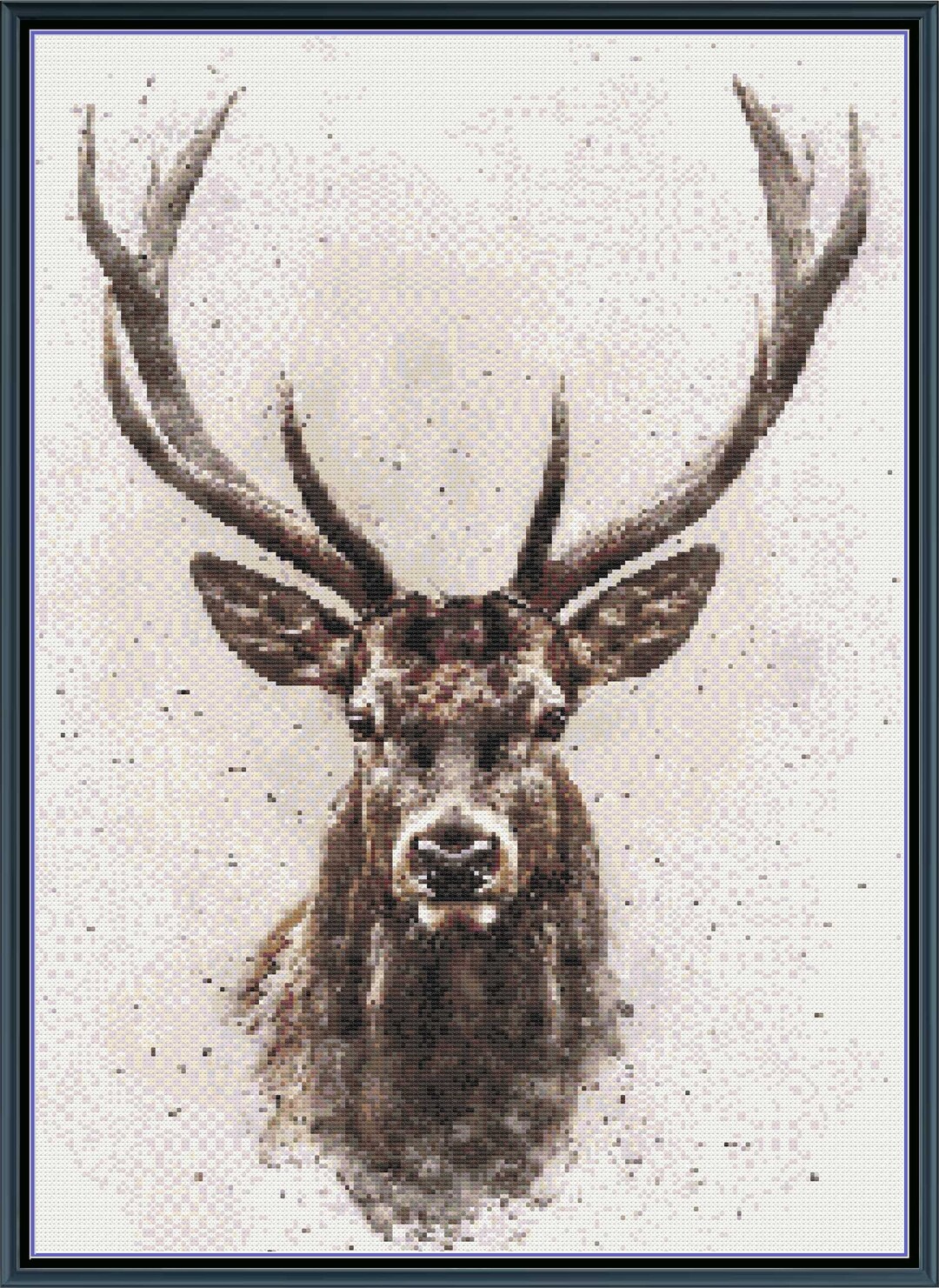 Digital Stag Head Cross Stitch Pattern Instant Download Needlecraft ...