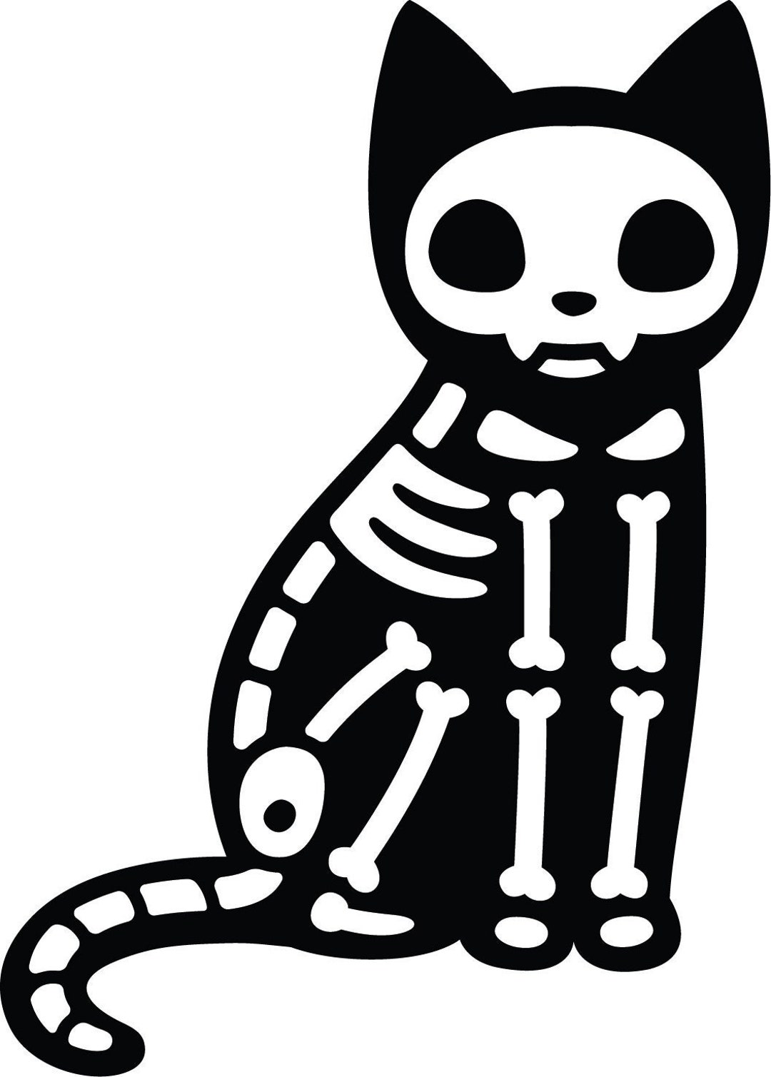 Skeleton Cat SVG, PNG, Halloween Cat, Undead Cat, SVG Cut Files, Black Cat Clipart, File for ...