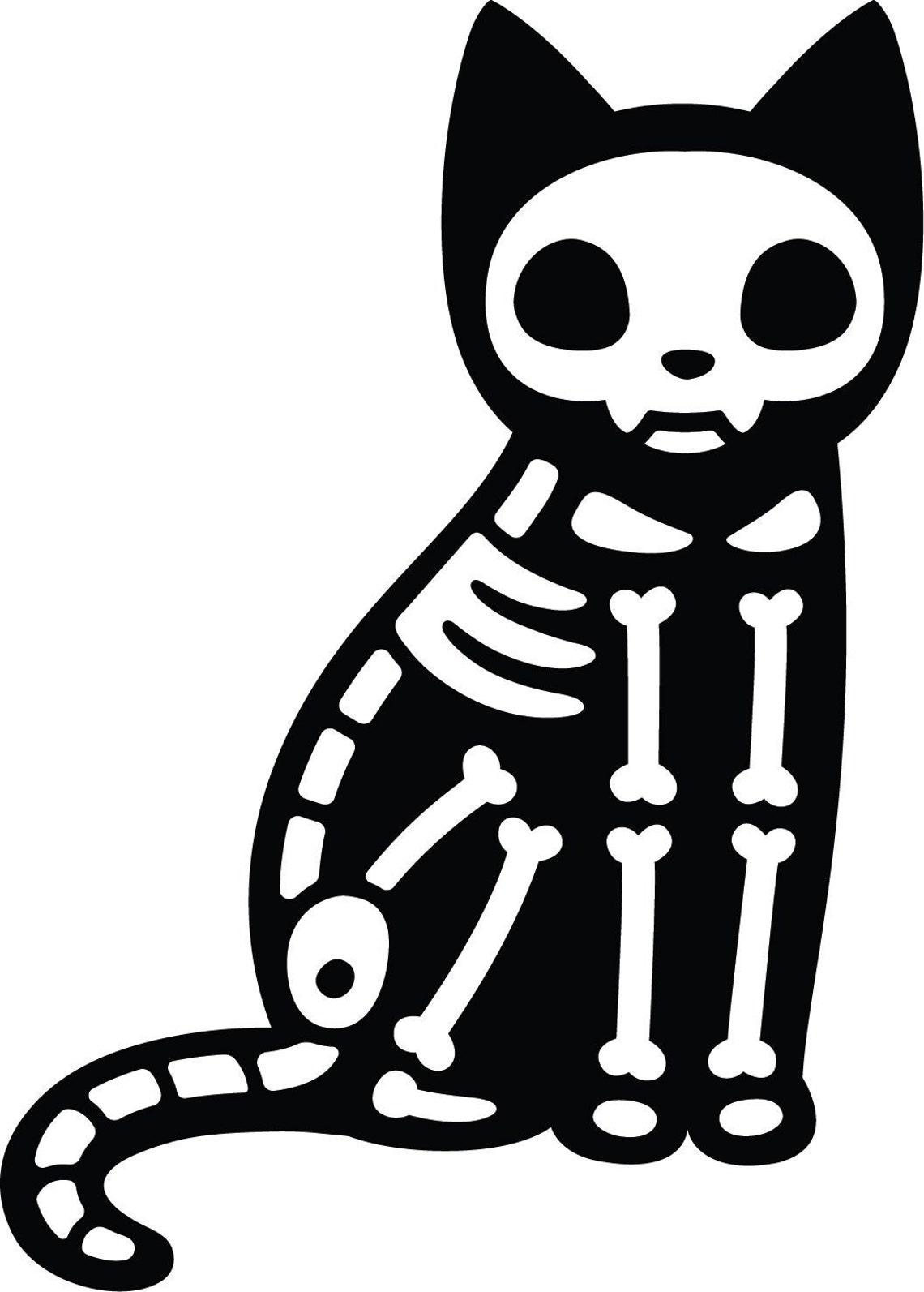 Skeleton Cat SVG, PNG, Halloween Cat, Undead Cat, SVG Cut Files, Black Cat Clipart, File for ...