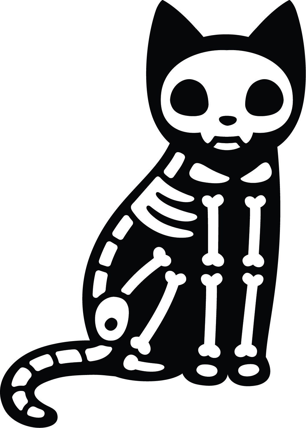 Skeleton Cat SVG, PNG, Halloween Cat, Undead Cat, SVG Cut Files, Black ...