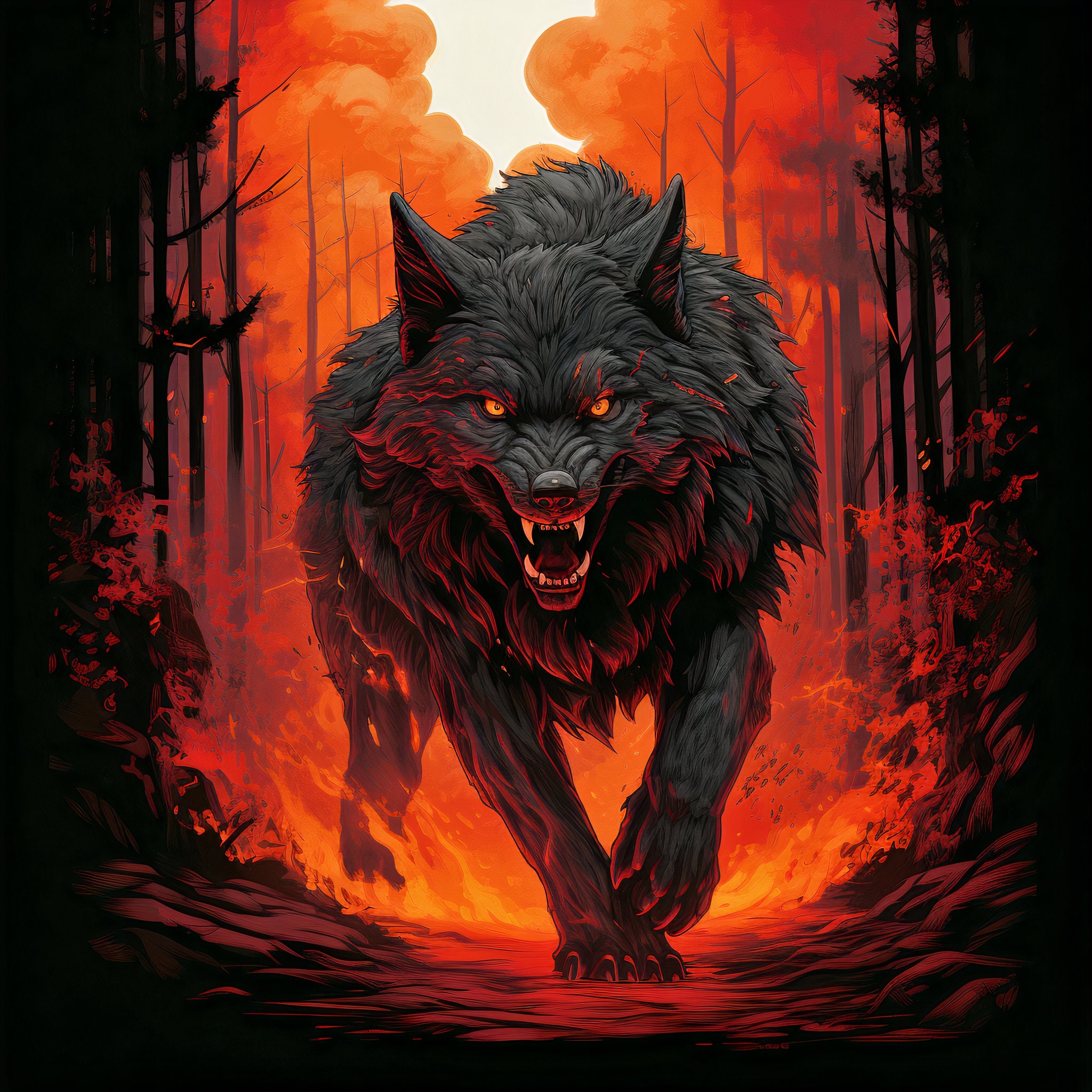Red Fire Wolf