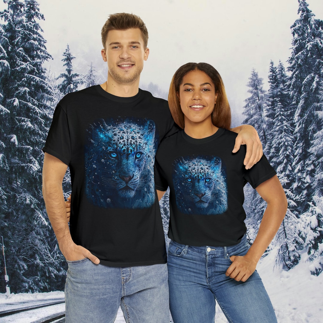 Magical Snow Leopard Unisex Heavy Cotton Tee T Shirt Gift Animals ...