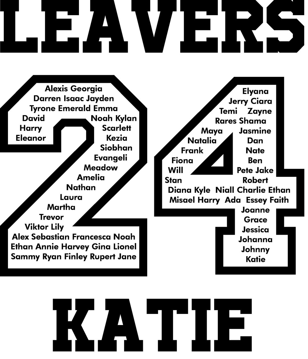 Custom Personalised Leavers Names Vector Image File High Quality PNG ...