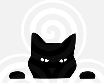 Black Cat Cat Face Sizable Vector PDF SVG PNG Eps | Etsy