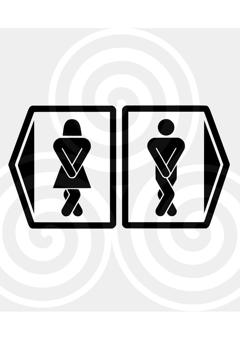 Toilet Door Symbol Pictogram Sizable Vector PDF SVG | Etsy