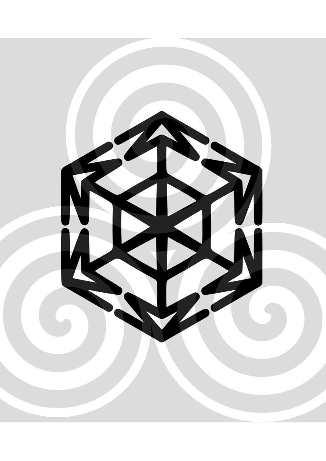 Snowflake Cube Illusion Clipart, Sizable, Vector, PDF, SVG, Eps, Dxf ...