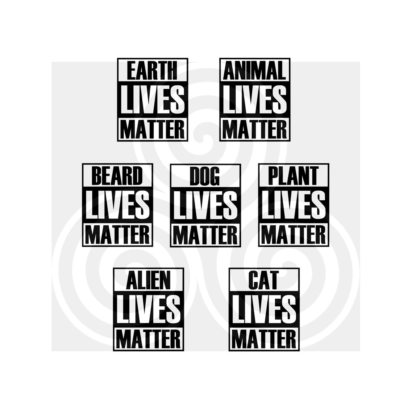 Set of 7 lives matter Two version for each Sizable Vector | Etsy
