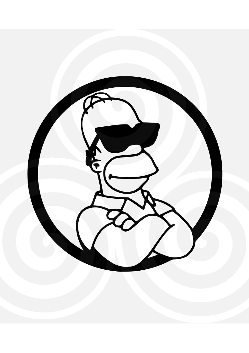 Homer, Sunglasses, Sizeable, Vector, PDF, SVG, PNG, Silhouette, Vinyl ...