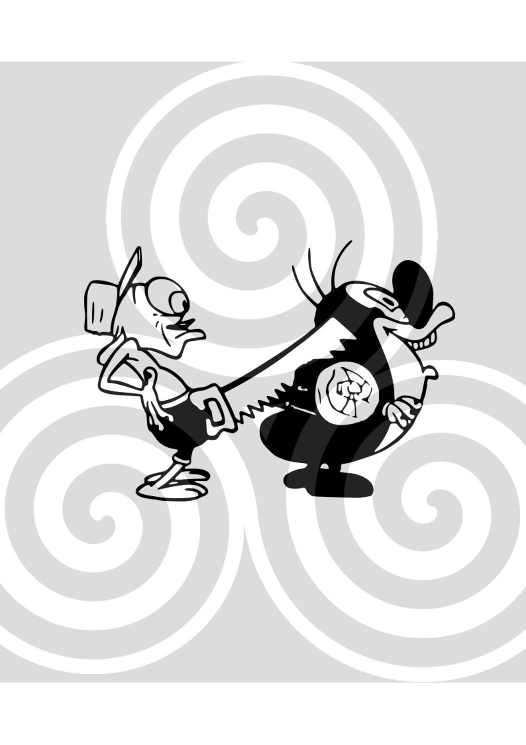 Ren Cutting Wood, Ren and Stimpy Inspired, Sizeable, Vector, PDF, SVG ...