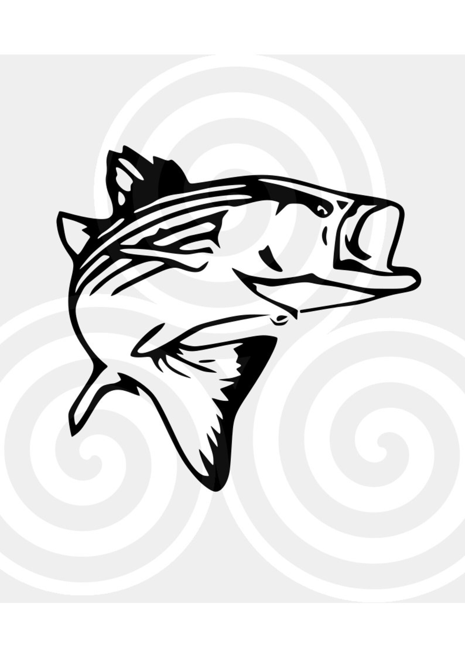 Bass Fishing Sizable Vector PDF SVG PNG Eps Jpeg Dxf - Etsy