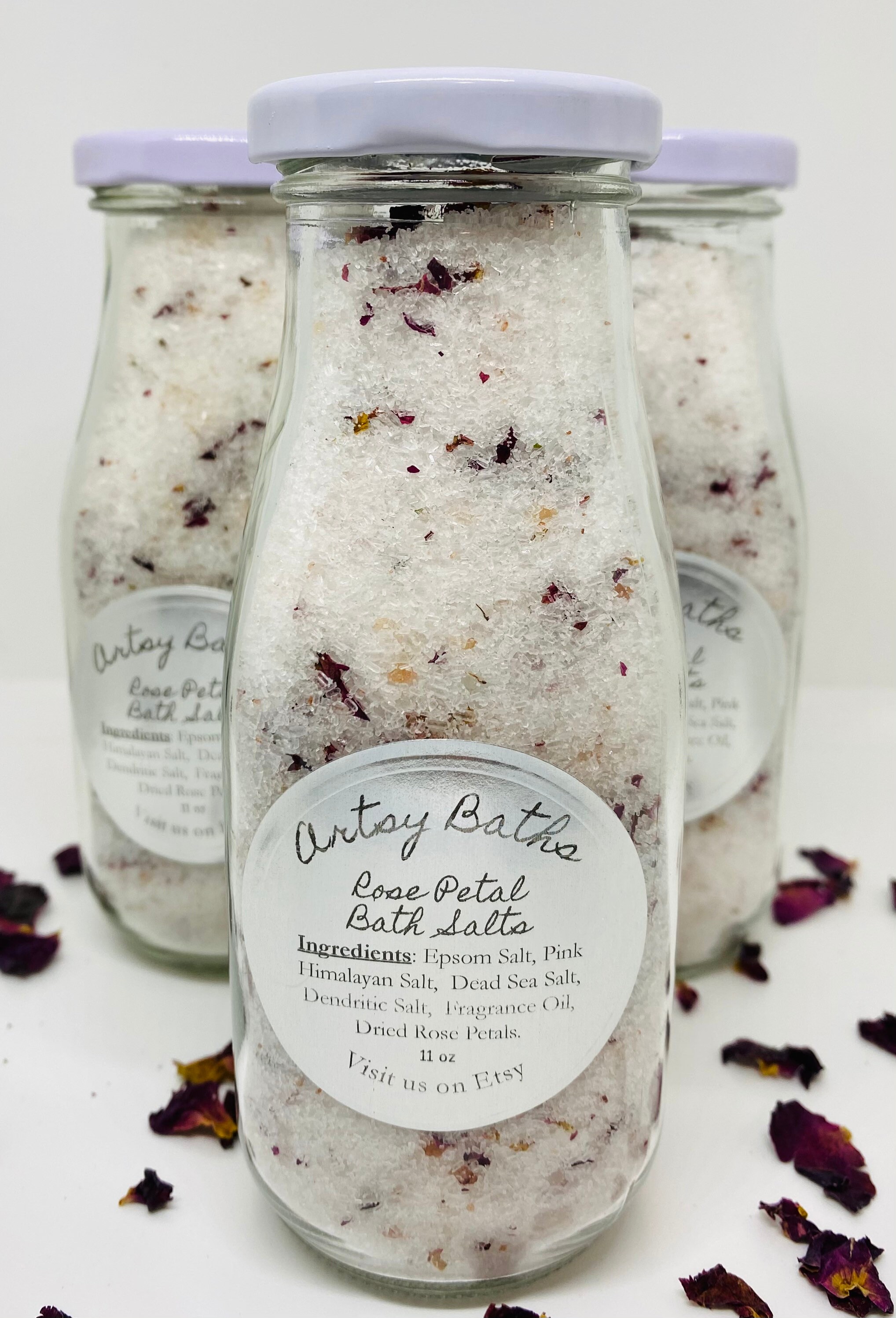 Red Rose Bath Salt Soak in a Glass Milk Bottle Roses Rose | Etsy