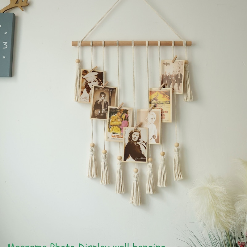 Macrame Photo Hanger - Etsy