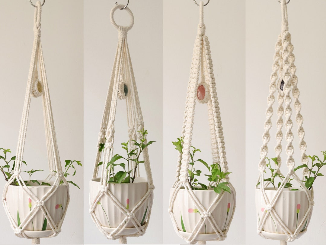 Macrame Plant Hanger/pot Holder, Crystal Wall Hanging/sun Catcher,boho ...