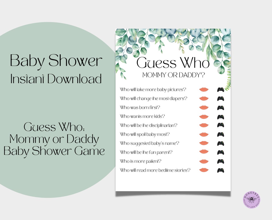 Guess Who Baby Shower Game, Baby Shower Game, Guess Who Game, Baby ...